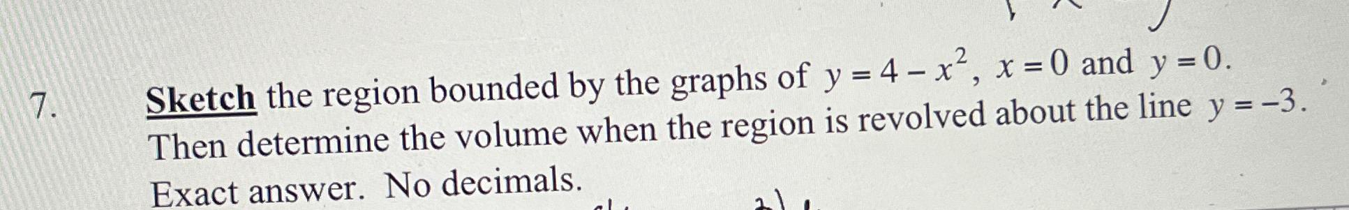 Solved Sketch the region bounded by the graphs of y=4-x2,x=0 | Chegg.com