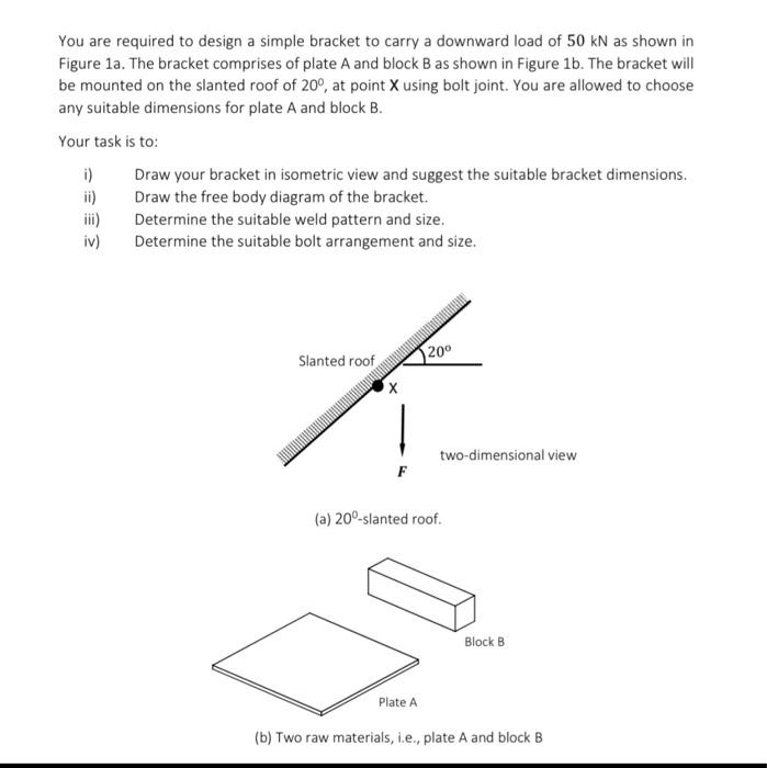 Solved You are required to design a simple bracket to carry | Chegg.com