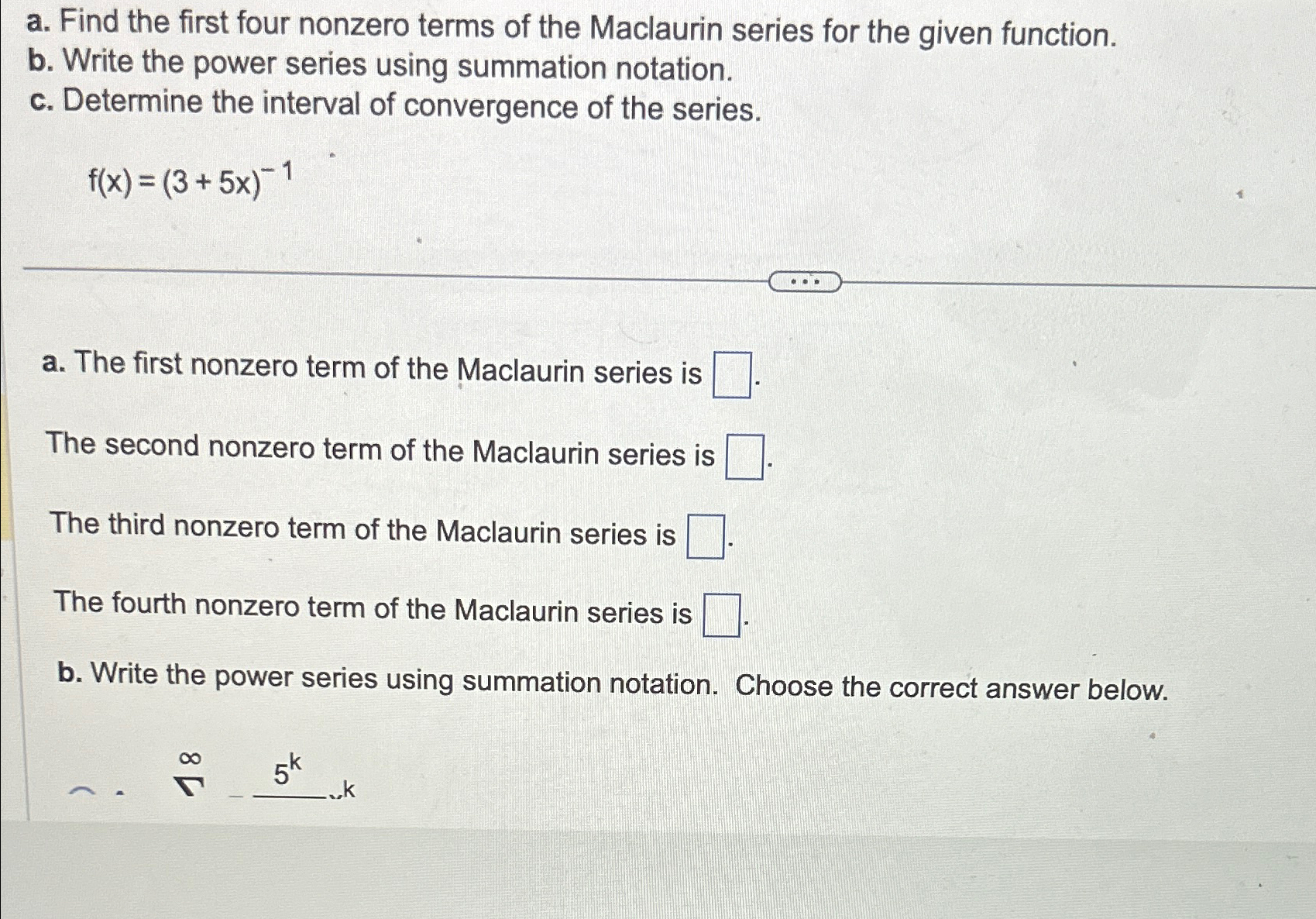Solved a. ﻿Find the first four nonzero terms of the | Chegg.com