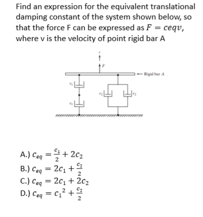 Solved Find an expression for the equivalent translational | Chegg.com
