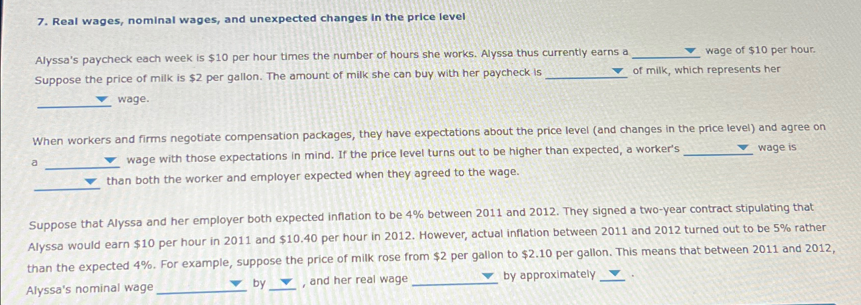 Solved Real wages, nominal wages, and unexpected changes in | Chegg.com