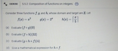 Solved Consider three functions f,g, ﻿and h, ﻿whose domain | Chegg.com