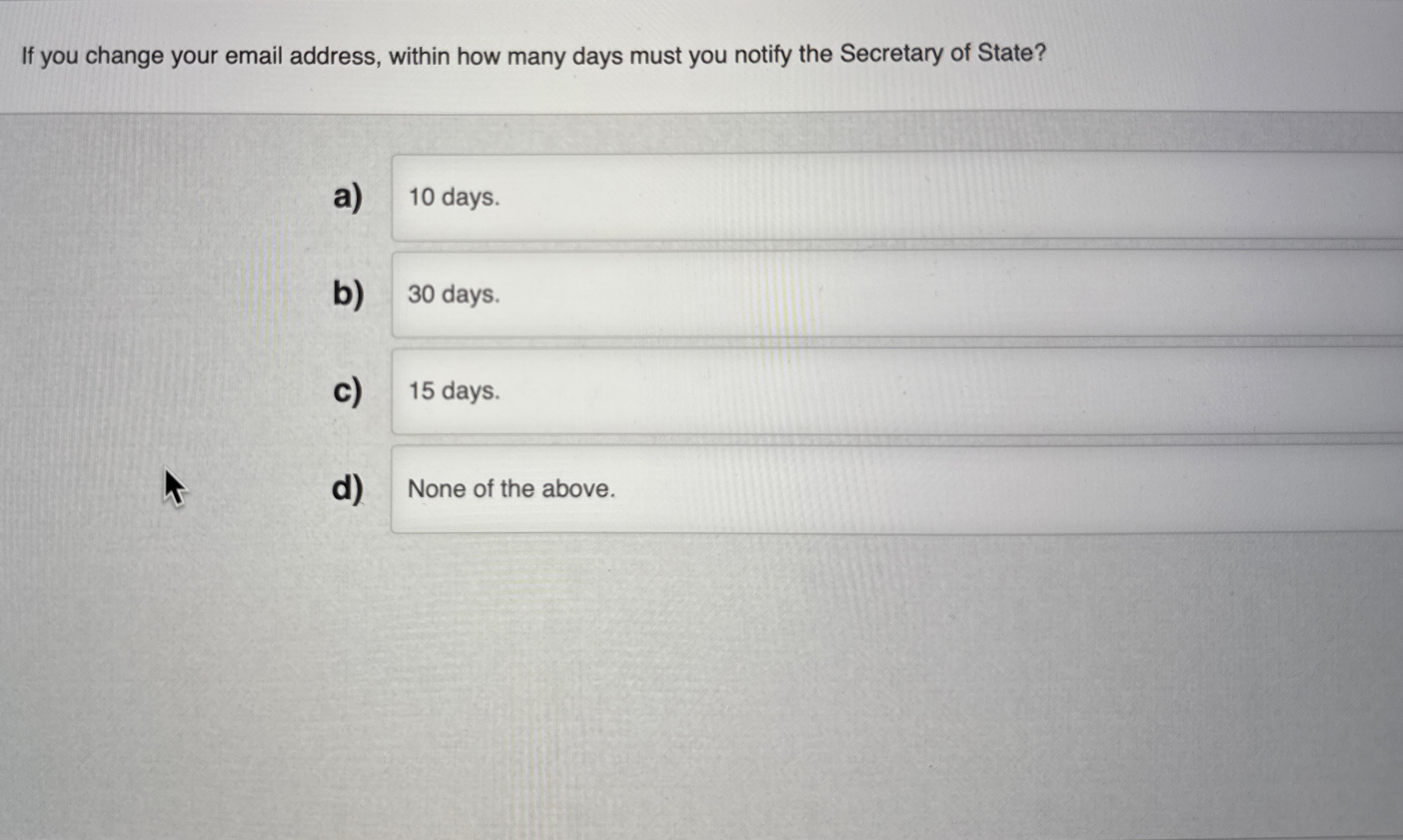 Solved If you change your email address, within how many | Chegg.com