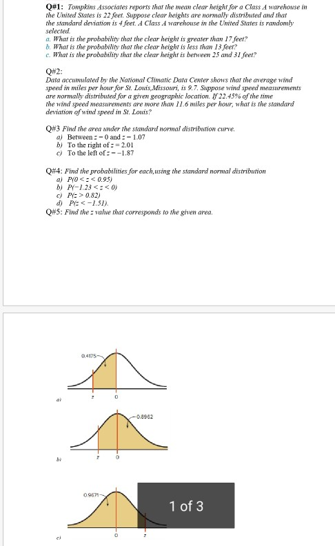 Solved Q#1: Tompkins Associates reports that the mean clear | Chegg.com