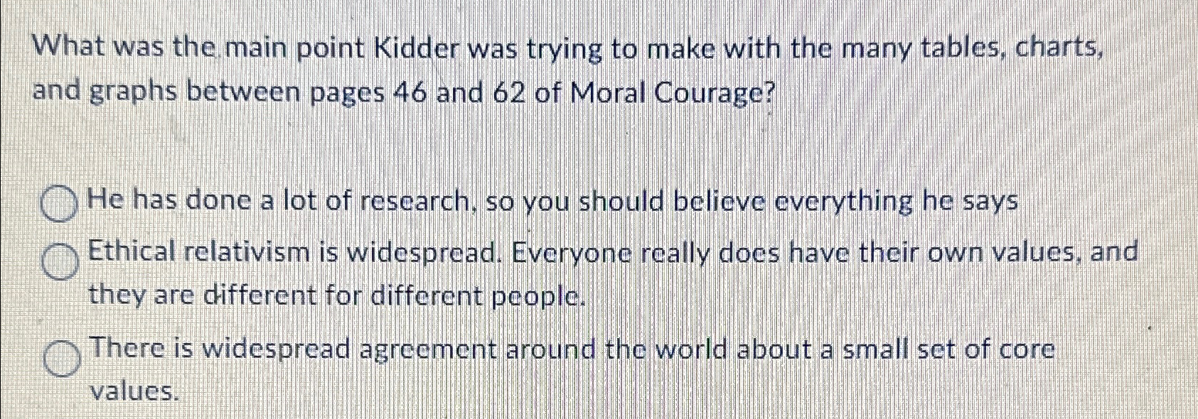 Solved What was the main point Kidder was trying to make | Chegg.com