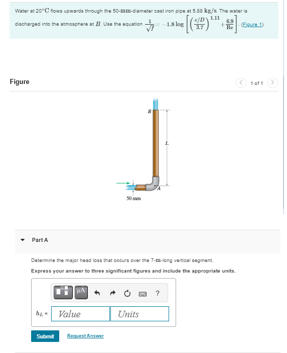 Solved Water at 20°C ﻿flows upwards through the | Chegg.com