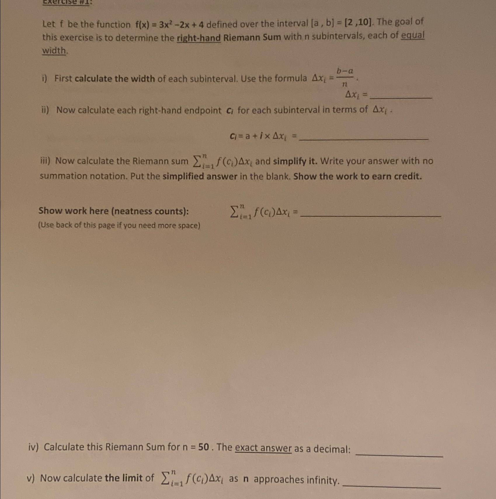 Solved Let f ﻿be the function f(x)=3x2-2x+4 ﻿defined over | Chegg.com