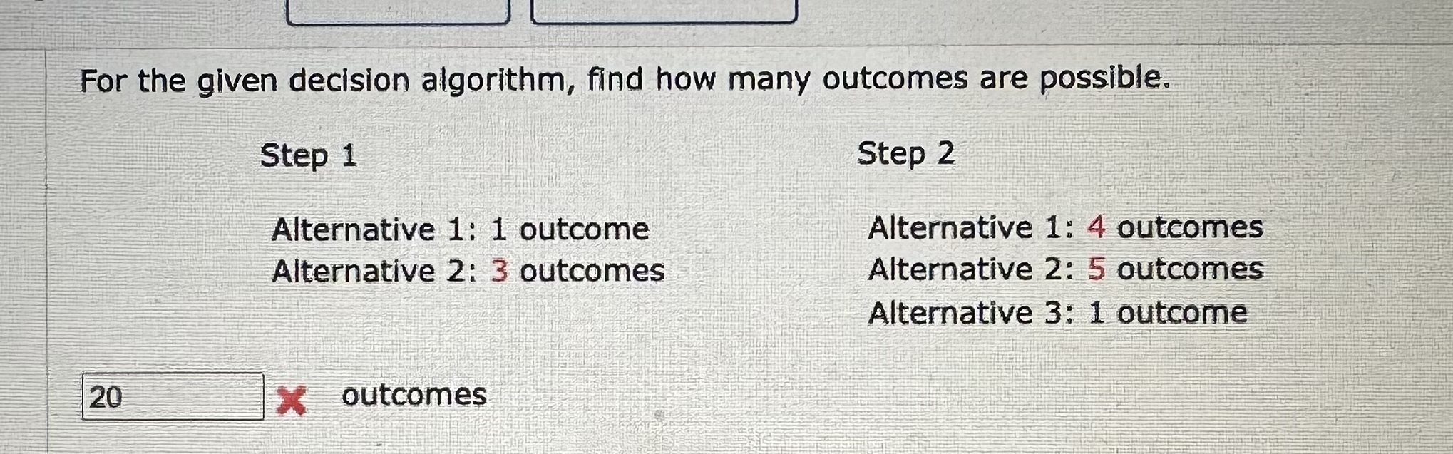Solved For the given decision algorithm, find how many | Chegg.com