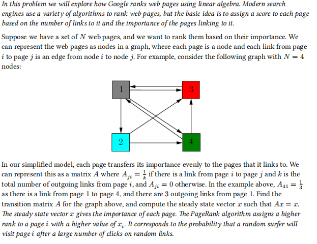 Solved In this problem we will explore how Google ranks web | Chegg.com