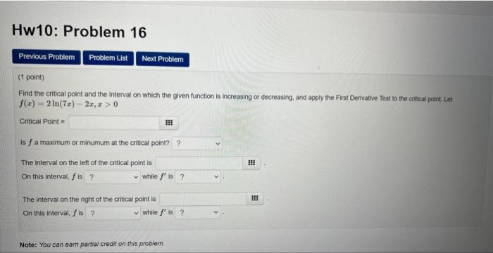 Solved Find the critical point and the interval on which the | Chegg.com