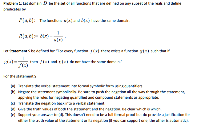 Solved Please show all works and steps.Problem 1: Let domain | Chegg.com