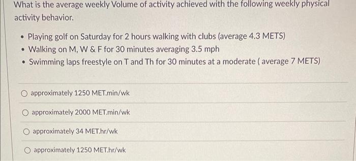 Solved What is the average weekly Volume of activity | Chegg.com