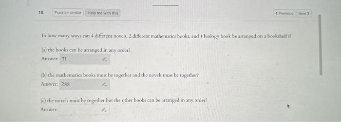 Solved In how many ways can 4 different novels. 2 different | Chegg.com