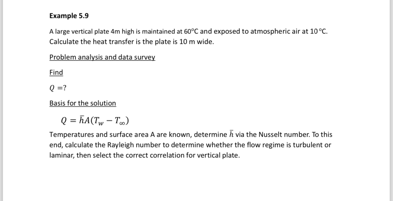 Solved Example 5.9A large vertical plate 4m ﻿high is | Chegg.com