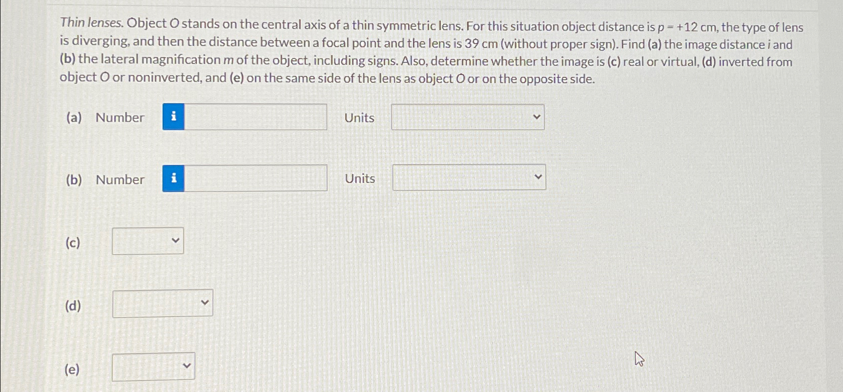 Solved Thin lenses. Object O ﻿stands on the central axis of | Chegg.com