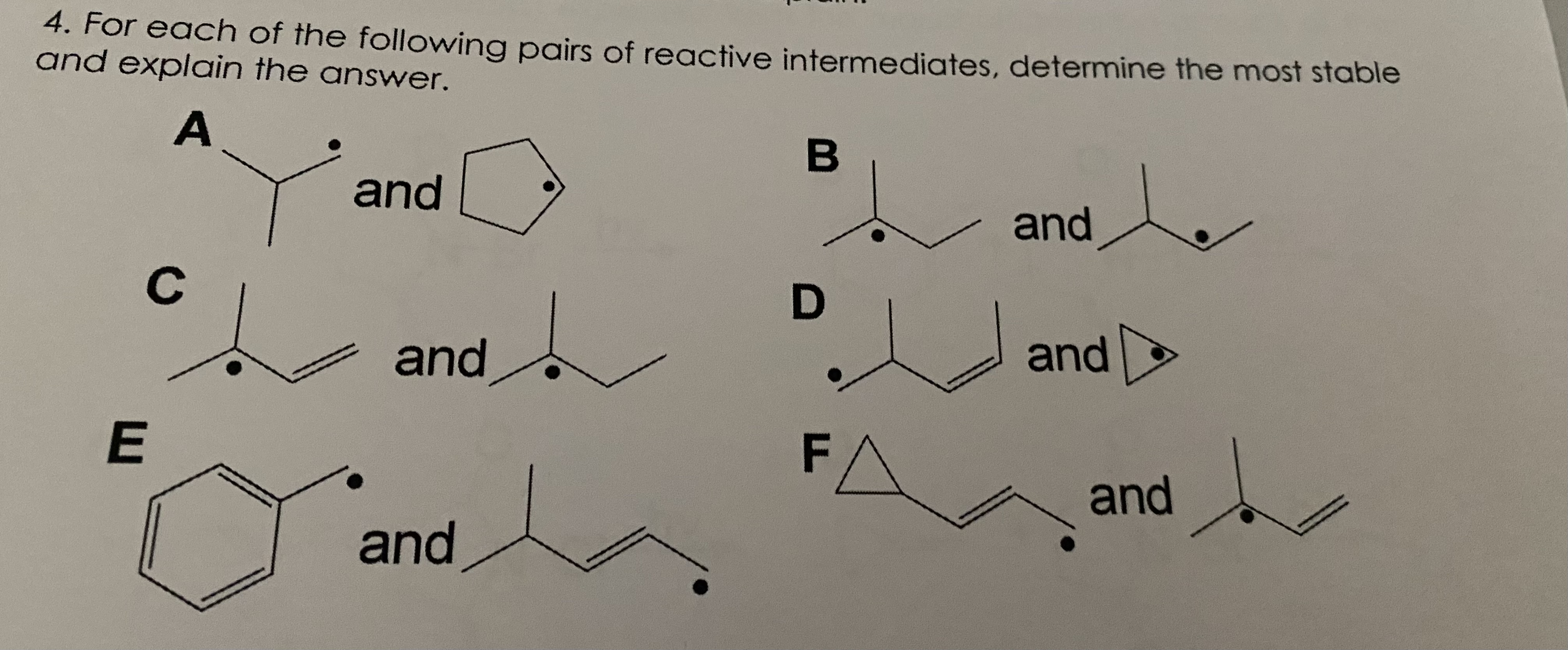 Solved For each of the following pairs of reactive | Chegg.com