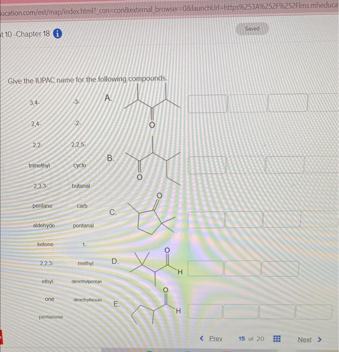 Solved Give the IUPAC name for the following compounds. | Chegg.com