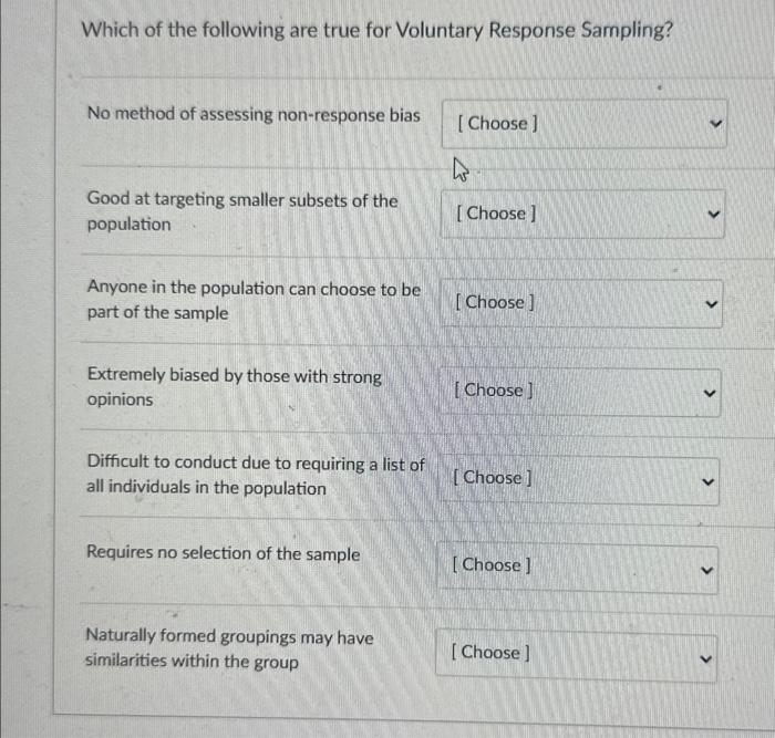 Which of the following are true for Voluntary | Chegg.com