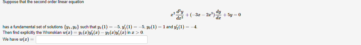 Solved Suppose that the second order linear | Chegg.com