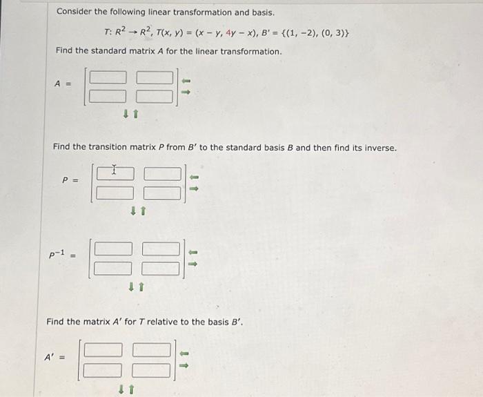 Solved Consider The Following Linear Transformation And