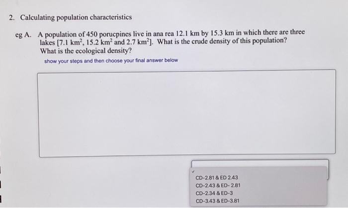 Solved 2. Calculating population characteristics eg A. A | Chegg.com