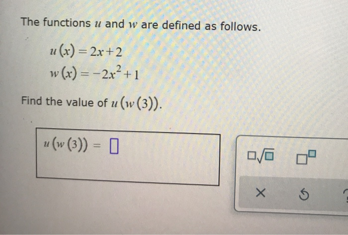 Solved The functions u and w are defined as follows. u(x) = | Chegg.com