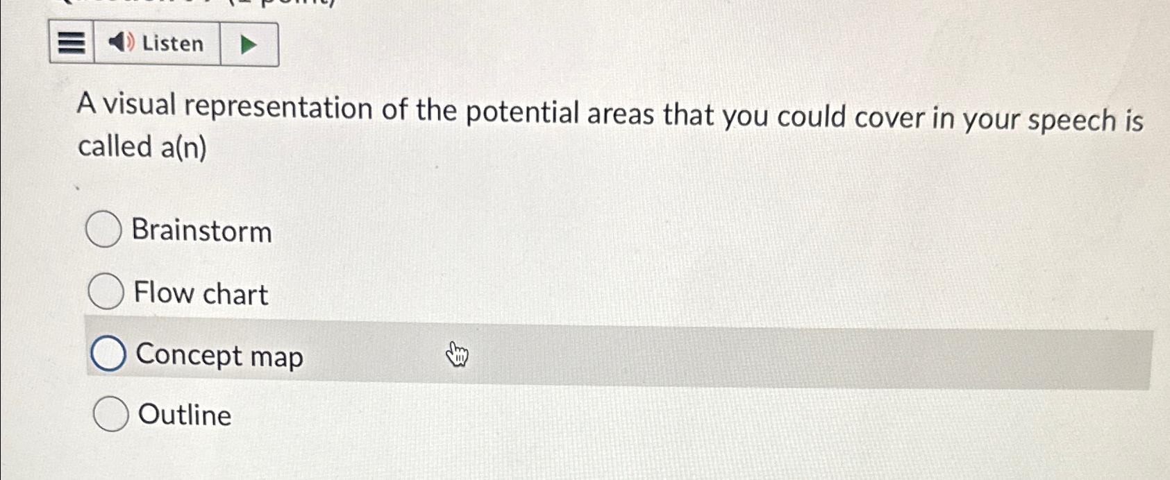 Solved ListenA visual representation of the potential areas | Chegg.com