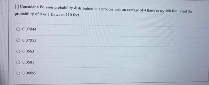 Solved [] Consider a Poisson probability distribution in a | Chegg.com