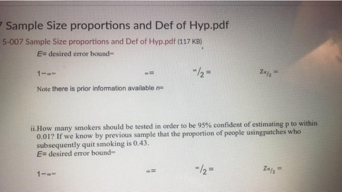 Solved n = 0.25 * ((Z*alpha)/E) ^ 2 Large Sample Inference | Chegg.com