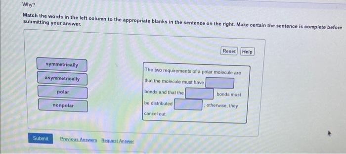 Solved Match the words in the left column to the appropriate | Chegg.com