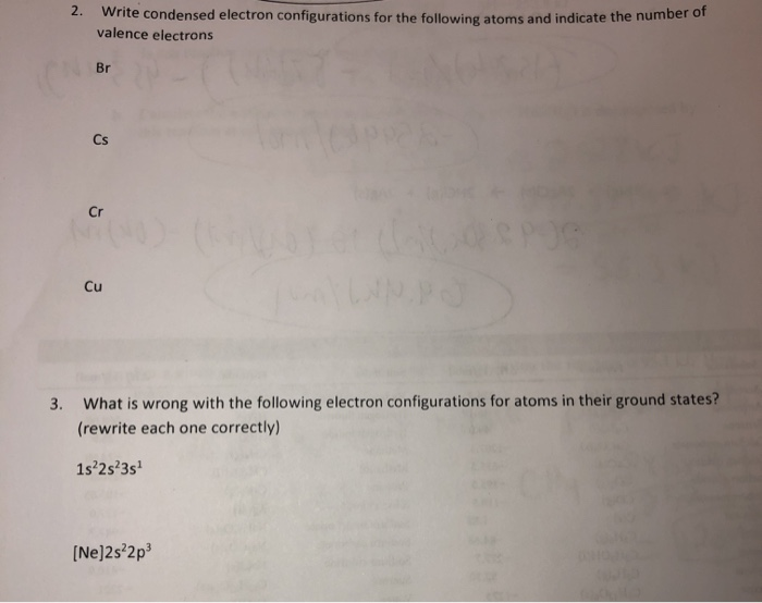 Solved write condensed electron configurations for the | Chegg.com