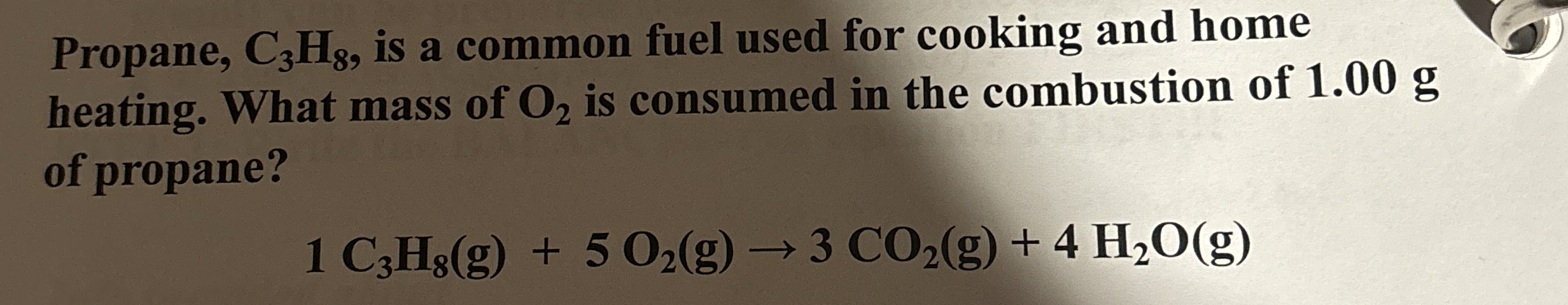 Solved Propane, C3H8, ﻿is a common fuel used for cooking and | Chegg.com