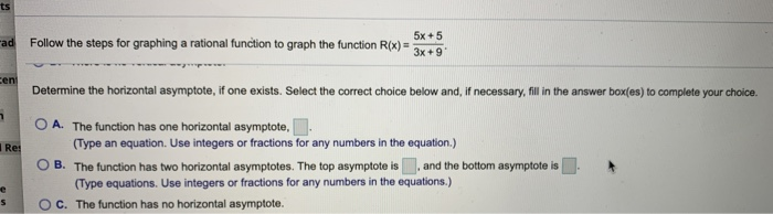 Solved Follow the steps for graphing a rational function to | Chegg.com