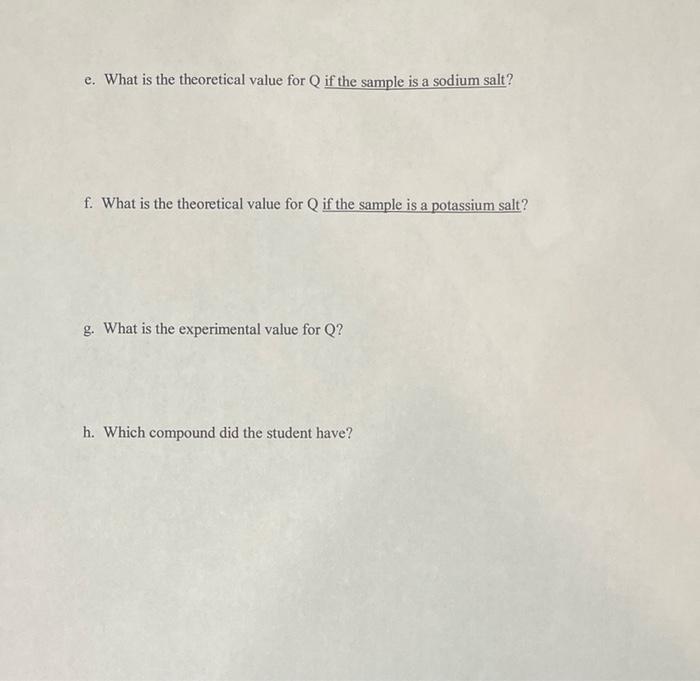 Solved A student attempts to identify an unknown using the | Chegg.com