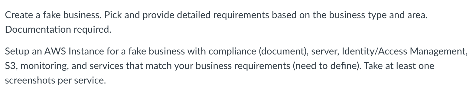 Solved Create a fake business. Pick and provide detailed | Chegg.com