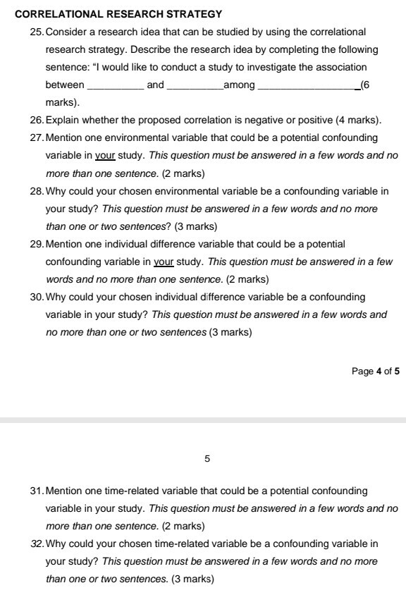 Solved CORRELATIONAL RESEARCH STRATEGY 25. Consider a | Chegg.com