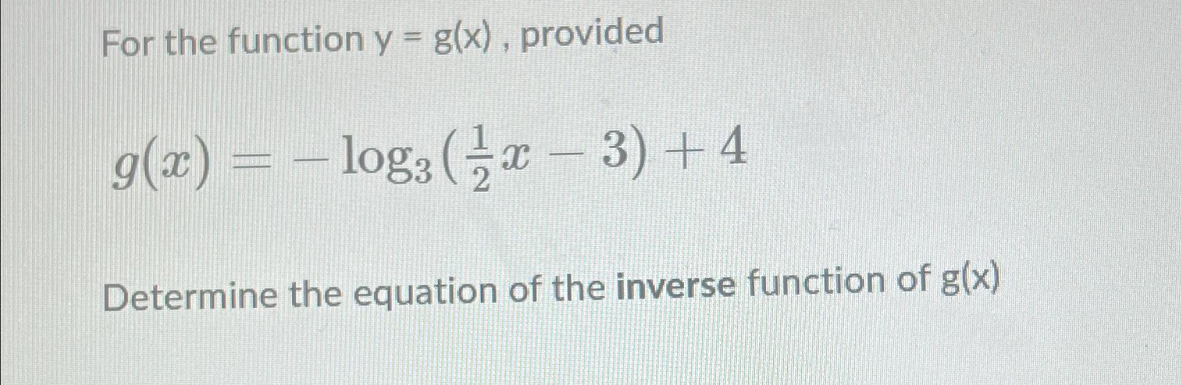 Solved For the function y=g(x), | Chegg.com
