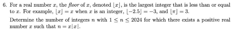 [Solved]: For a real number x, the floor of x, denoted