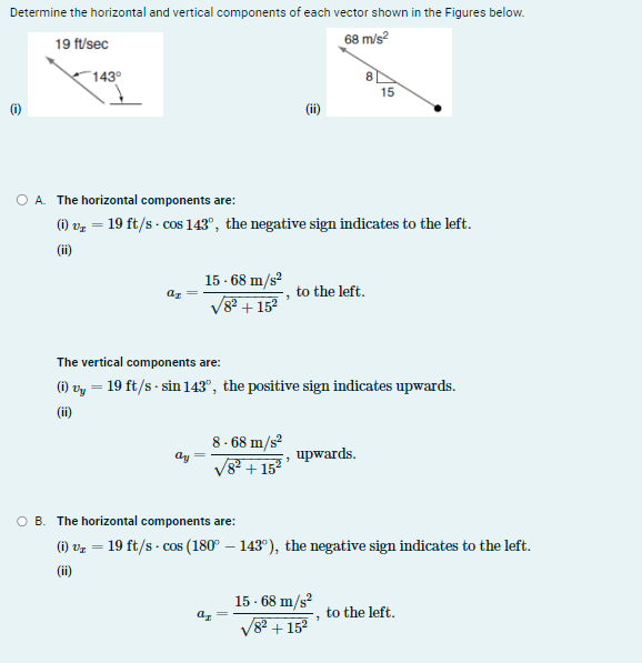 Solved C. ﻿The horizontal components | Chegg.com