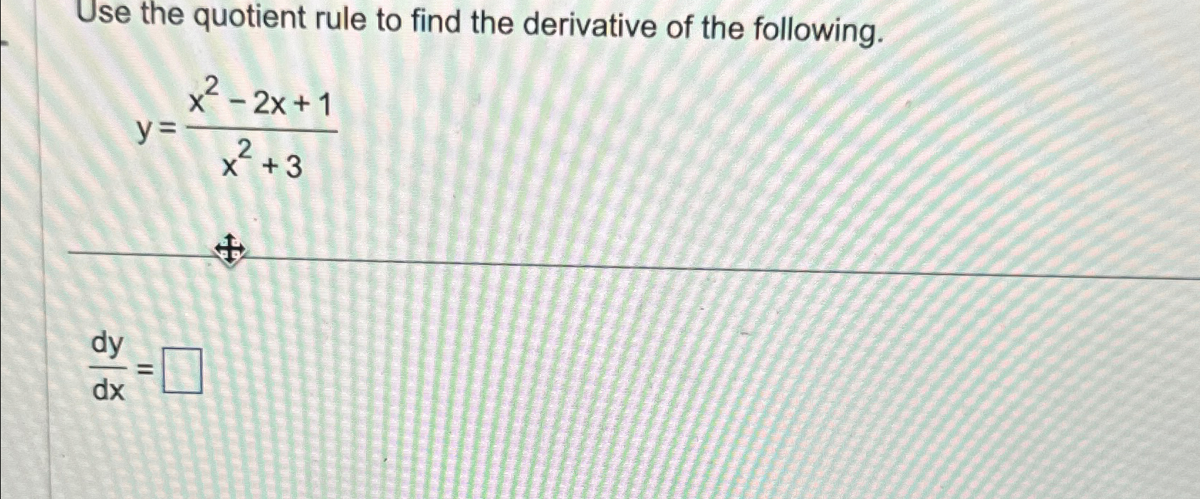 Use the quotient rule to find the derivative of the | Chegg.com