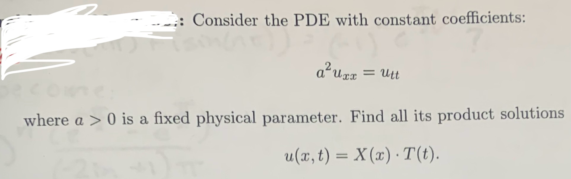Solved Consider the PDE with constant | Chegg.com