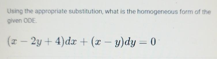 Solved Using the appropriate substitution, what is the | Chegg.com