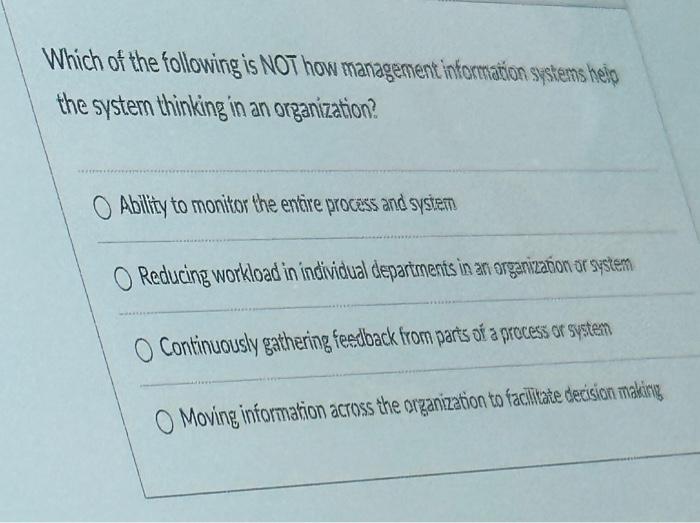 Solved Which of the following is NOT how management | Chegg.com