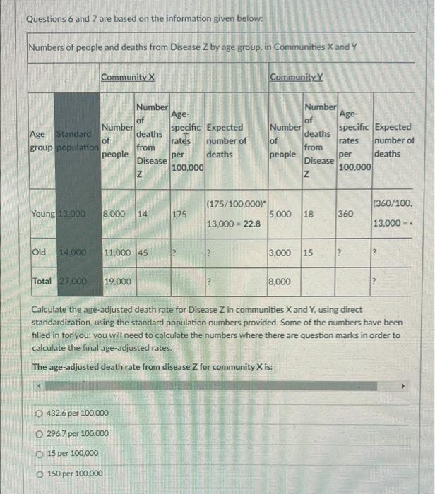 Solved Questions 6 and 7 are based on the information given | Chegg.com