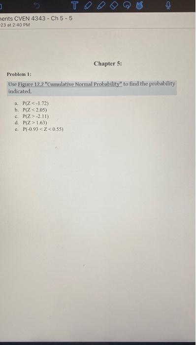 Solved Problem 1: Use Figure 12,2 "Cumulative Normal | Chegg.com