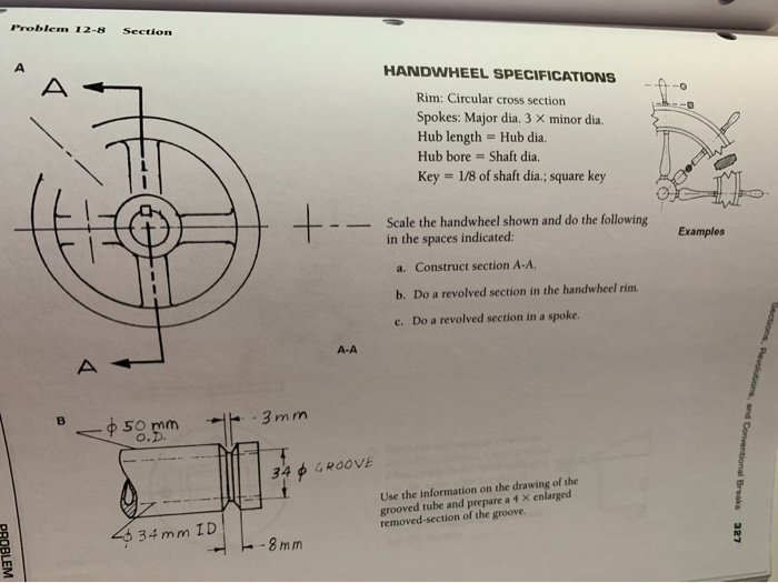Problem 12-8 Section A --- - HANDWHEEL SPECIFICATIONS | Chegg.com