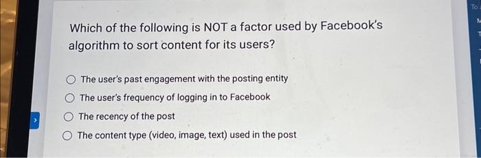 Solved Which of the following is NOT a factor used by | Chegg.com