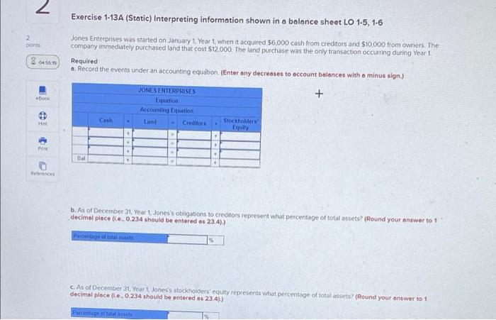 Solved 2 Exercise 1-13A (Static) Interpreting information | Chegg.com