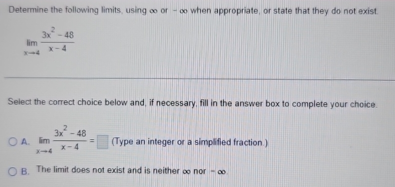 Solved Determine the following limits, ﻿using ∞ ﻿or - ∞ | Chegg.com