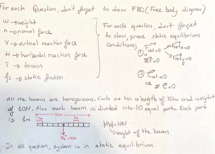 Solved system is in static equilibrium Drow FBD ③ what is | Chegg.com